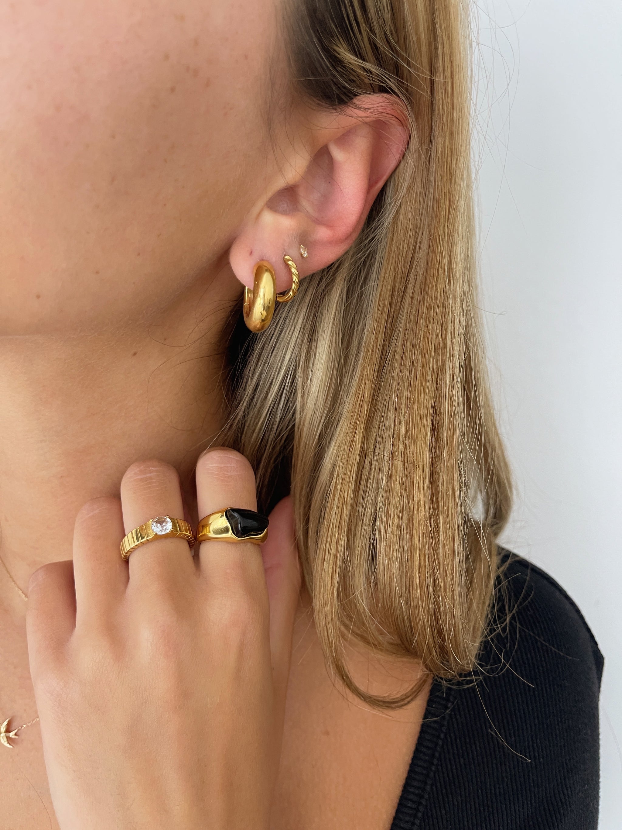 Irregular Stone Ring - irregular gemstone ring, gold stone ring, chunky ...