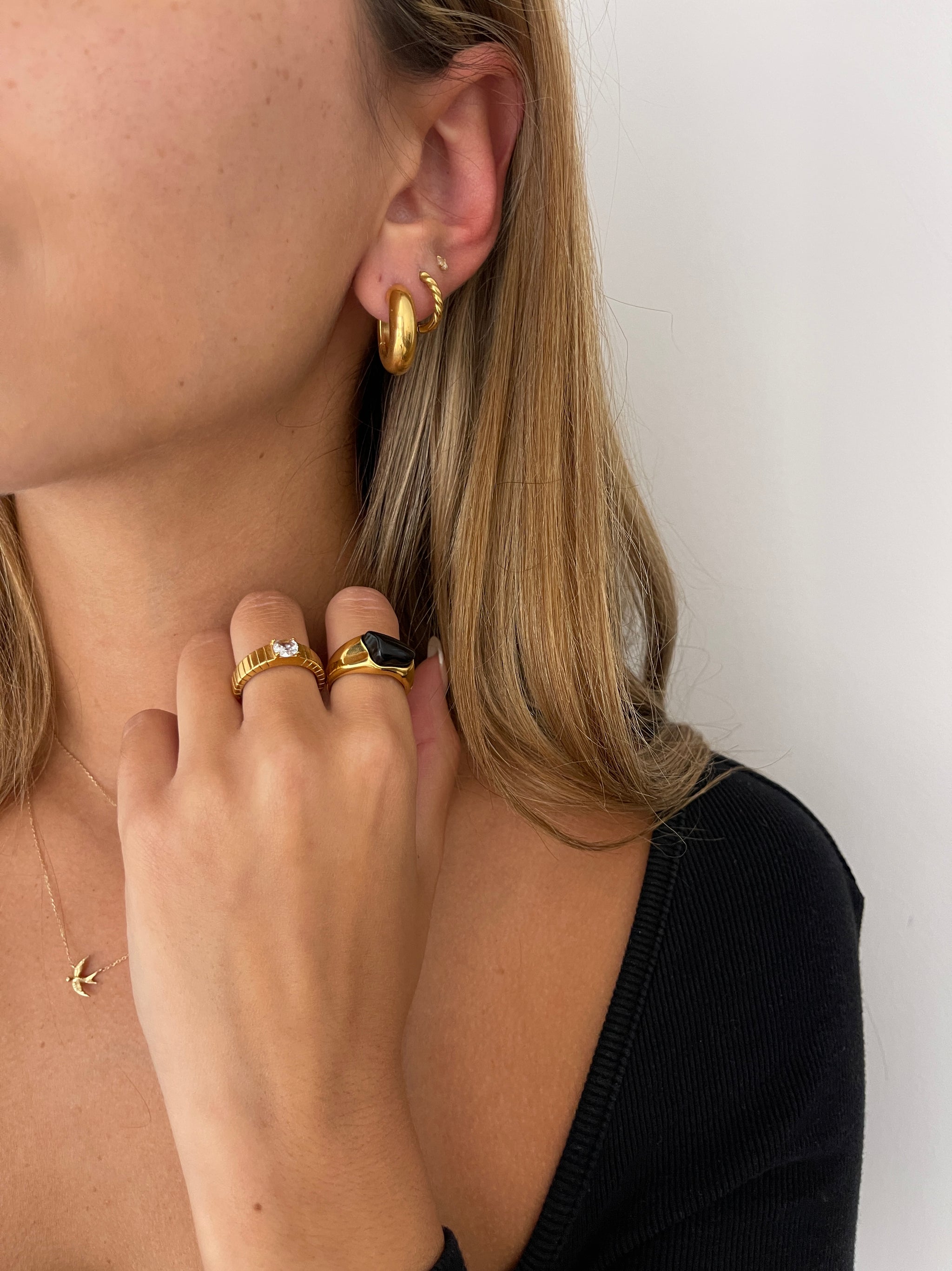 Irregular Stone Ring - irregular gemstone ring, gold stone ring, chunky ...