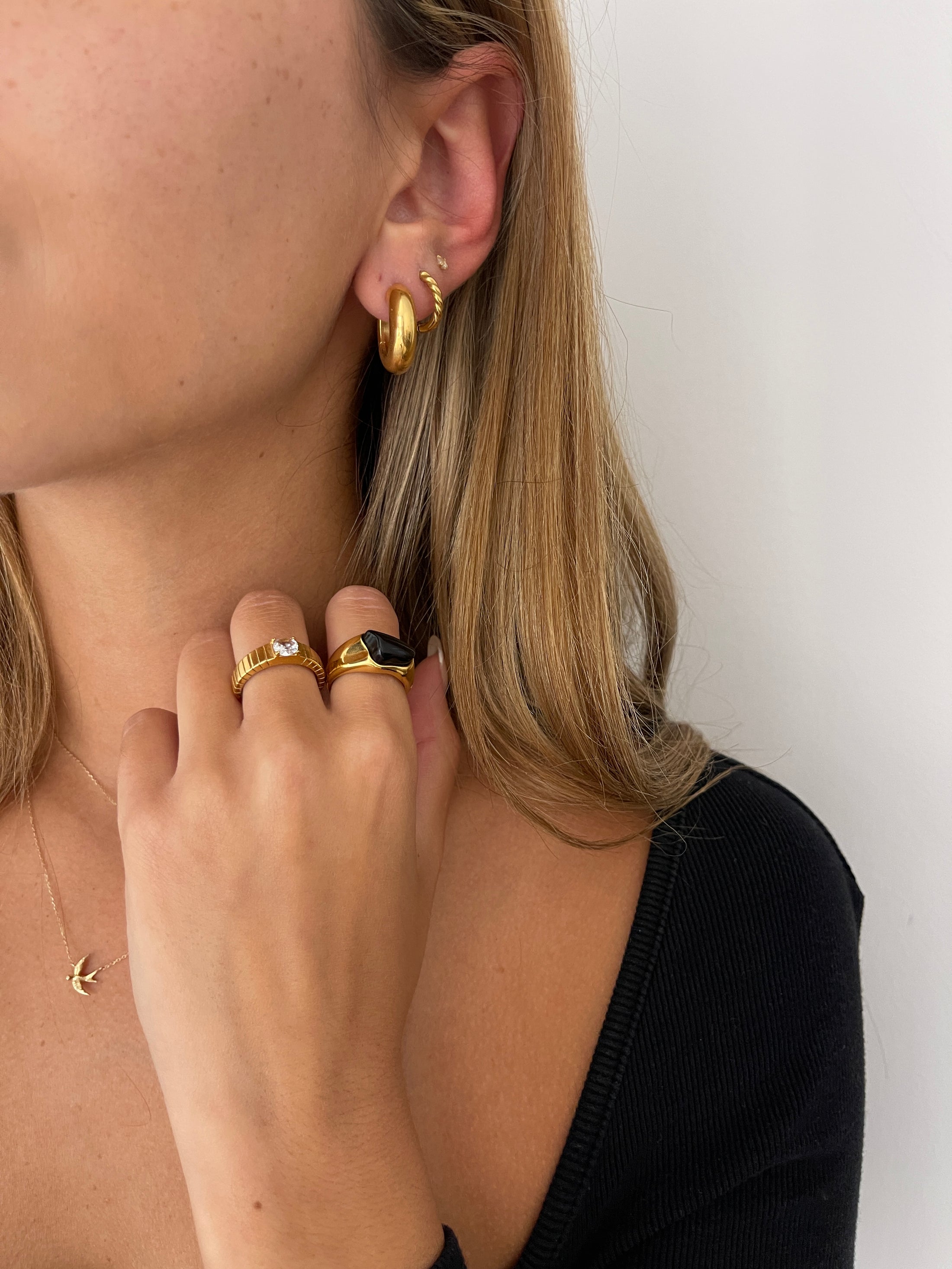 Irregular Stone Ring - irregular gemstone ring, gold stone ring, chunky ...
