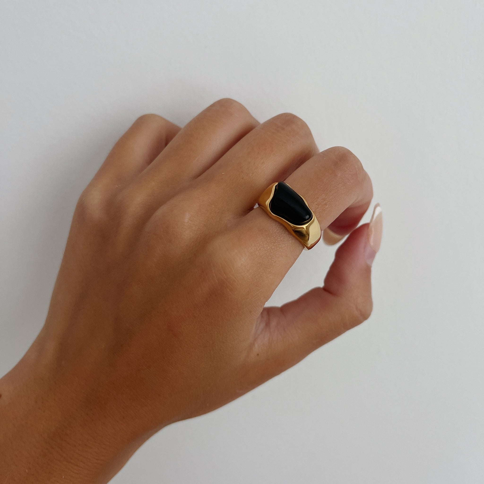 Irregular Stone Ring - irregular gemstone ring, gold stone ring, chunky ...
