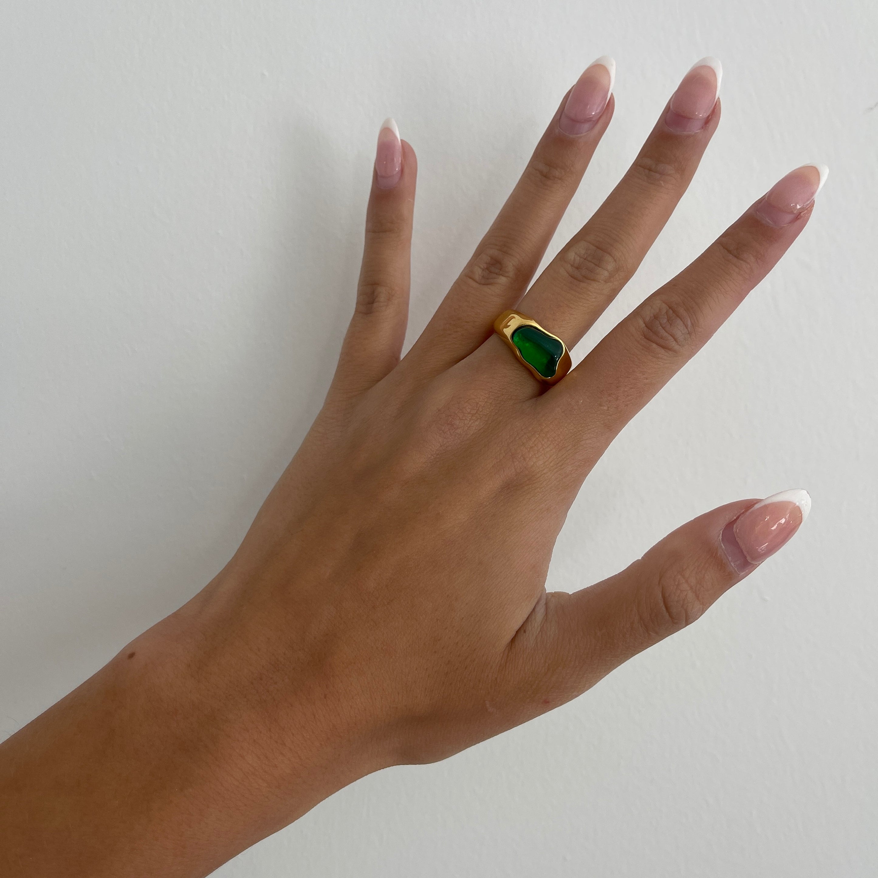 Irregular Stone Ring - irregular gemstone ring, gold stone ring, chunky ...